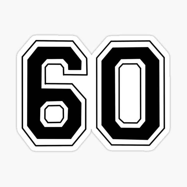 "Sport Number 60" Sticker for Sale by Maelyn-Couch | Redbubble
