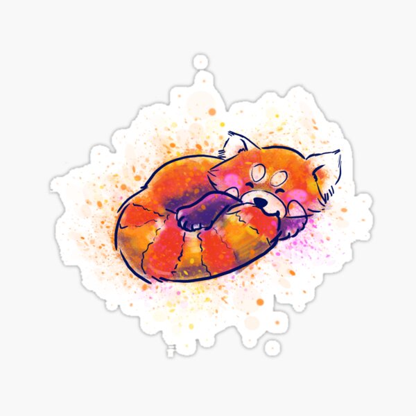 "Red panda" Sticker by SerenaVisualArt | Redbubble
