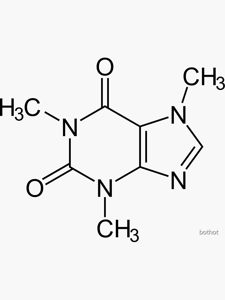 "Molecular Structure of Caffeine" Sticker for Sale by bothot | Redbubble
