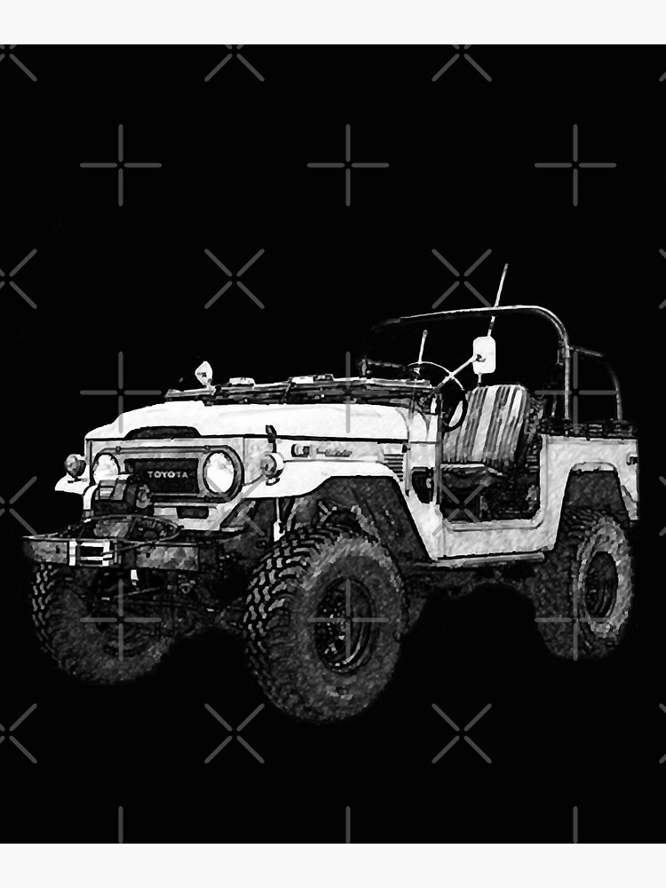 "FJ40 WINDSHIELD DOWN PENCIL SKETCH" Poster for Sale by PaulCharles12 ...