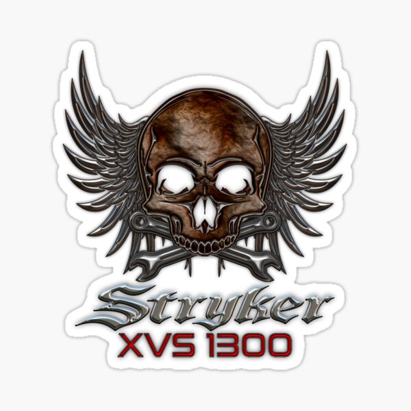 "Stryker XVS 1300 Skull 2" Sticker for Sale by KlaraBubble | Redbubble
