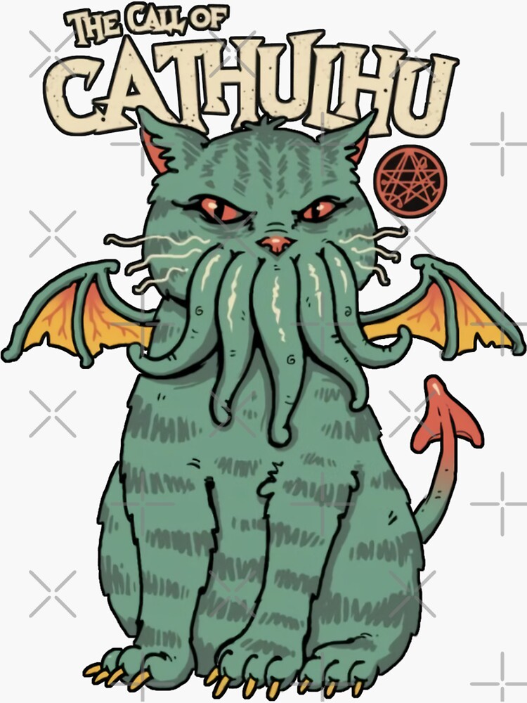 "The Cat Octopus Comics Horror" Sticker by pixelsimple | Redbubble