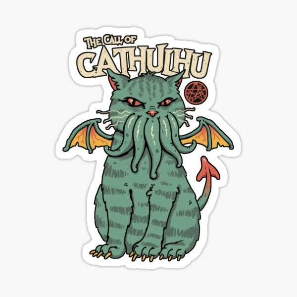"The Cat Octopus Comics Horror" Sticker by pixelsimple | Redbubble