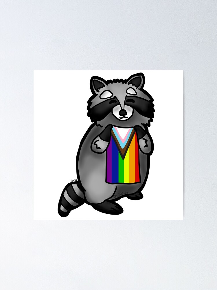 "Pride Raccoon" Poster by RaiKaiBubble | Redbubble