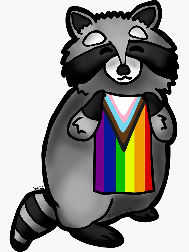 "Pride Raccoon" Sticker by RaiKaiBubble | Redbubble