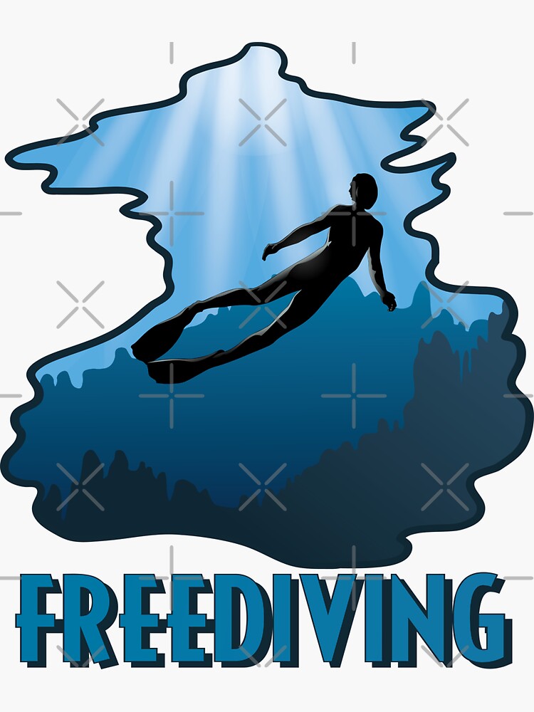 "Freediving - The Ocean Is Calling" Sticker by TheInkElephant | Redbubble