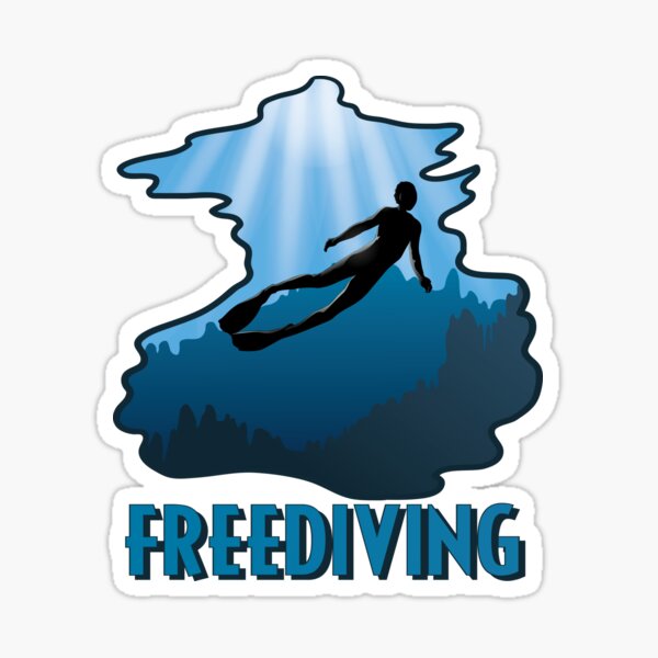 "Freediving - The Ocean Is Calling" Sticker by TheInkElephant | Redbubble