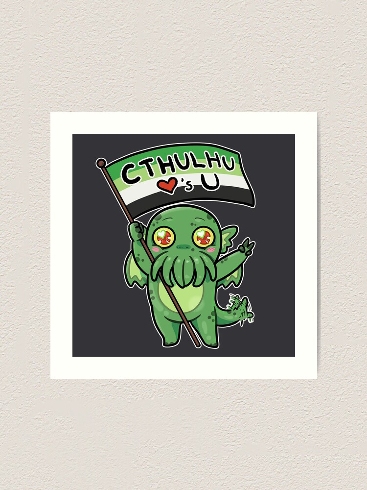 "Cthulhu With Aro Pride Flag" Art Print for Sale by CarysBowenArt ...