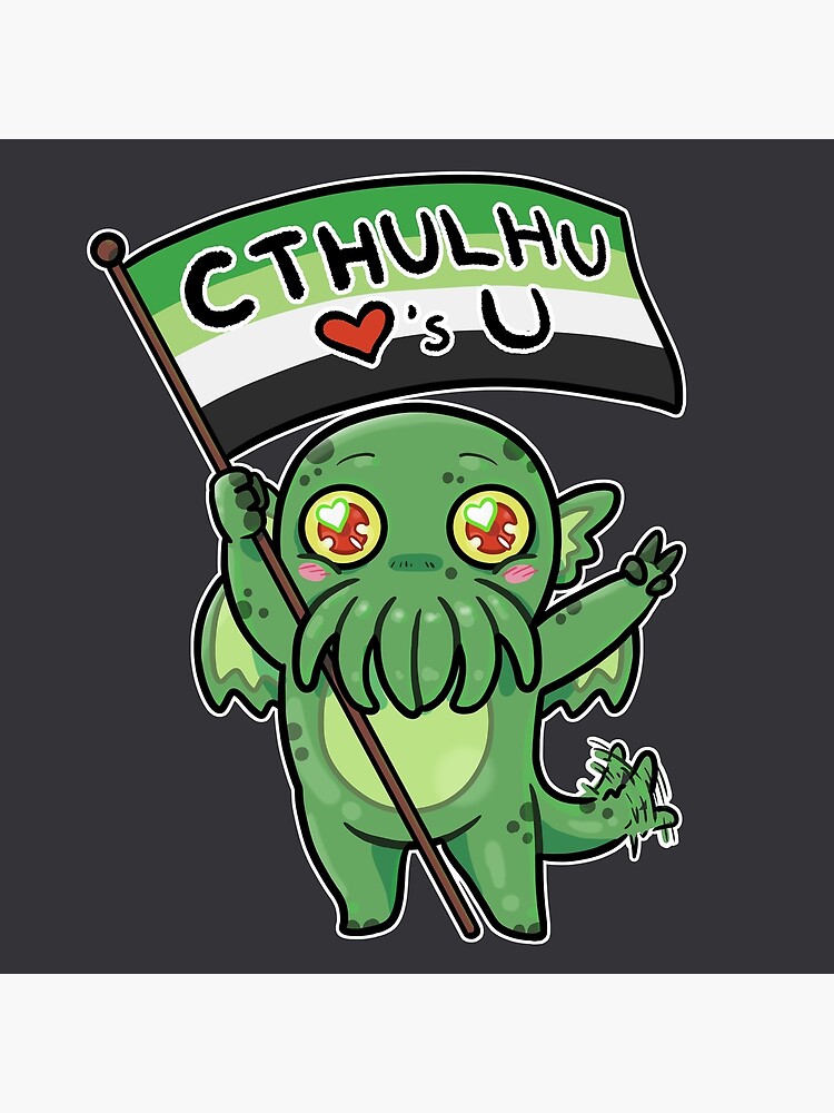 "Cthulhu With Aro Pride Flag" Art Print for Sale by CarysBowenArt ...