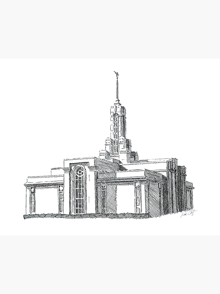 "Mount Timpanogos LDS Temple Ink Drawing" Art Print by dscarts | Redbubble