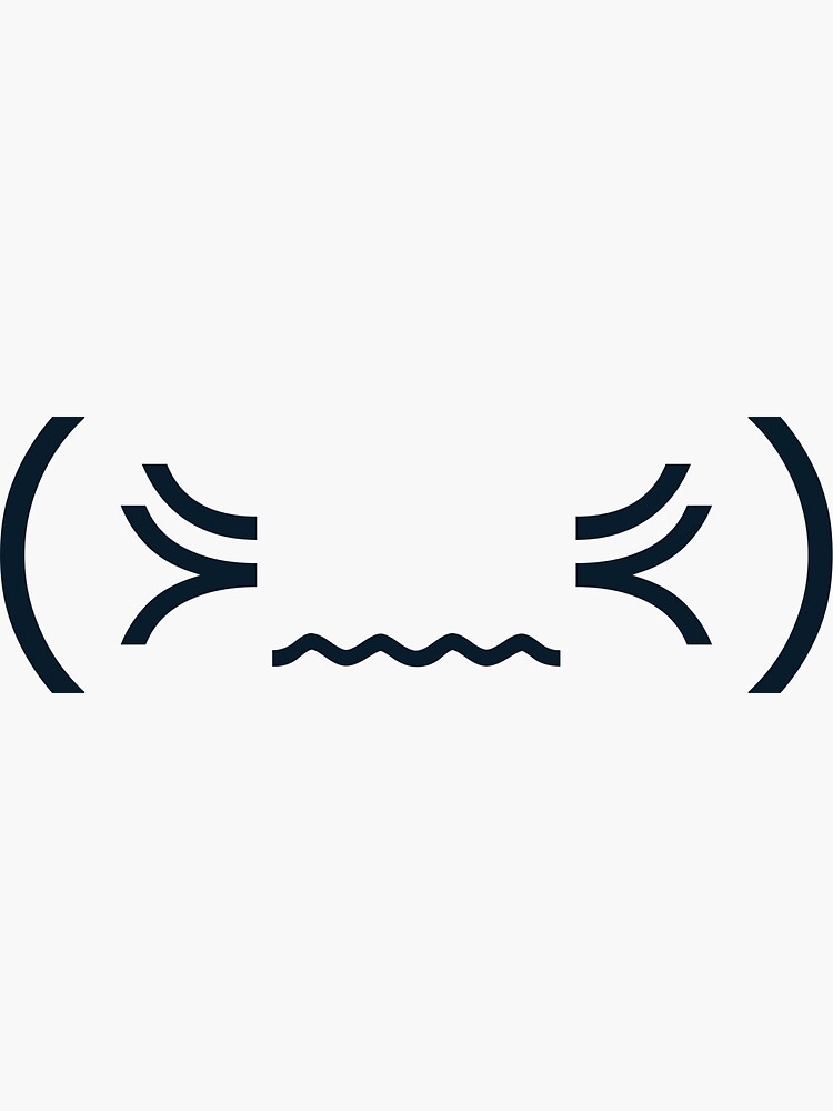 "Angry Face - Ascii Arts" Sticker by x-inc | Redbubble