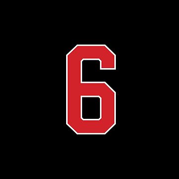 "Sports Number 6, red black color lucky sport six" Sticker for Sale by ...