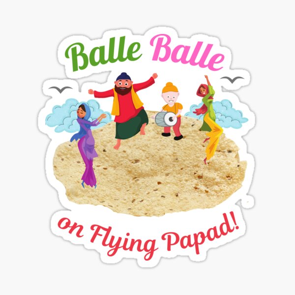 "Balle Balle on flying PAPAD! (in black) | Sky Bhangra | Funny Desi ...