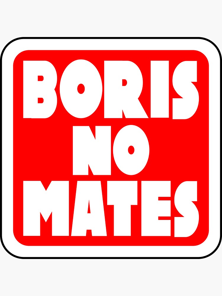 "Boris No Mates Red White" Sticker by DB-Shop | Redbubble