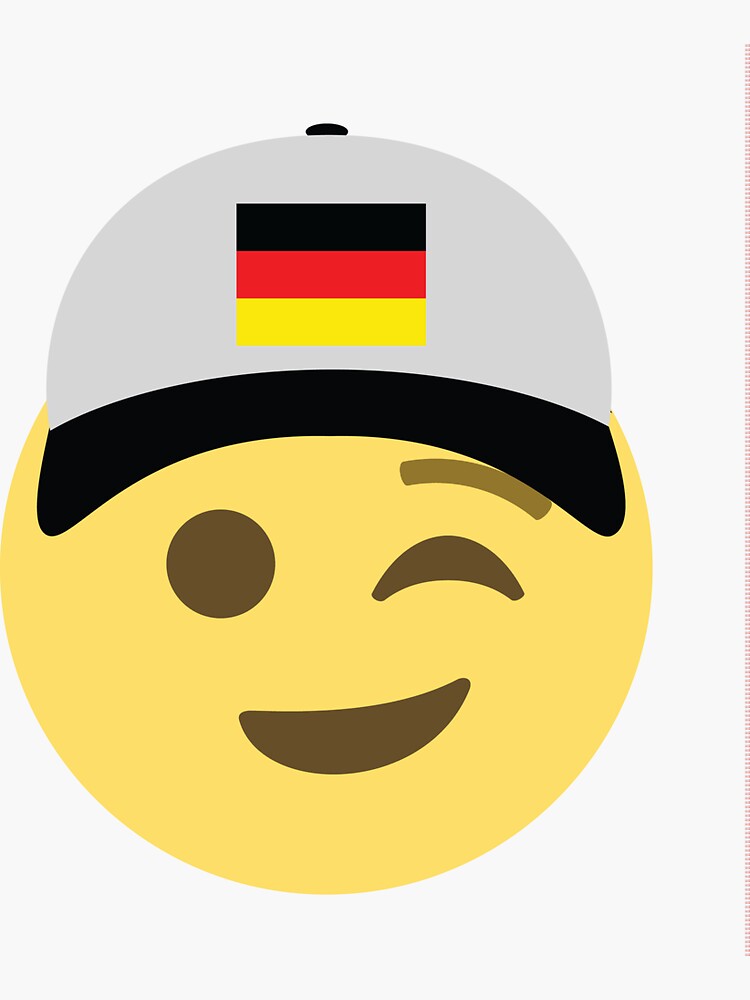 "Germany Emoji Wink Baseball Hat " Sticker by worldofprints | Redbubble