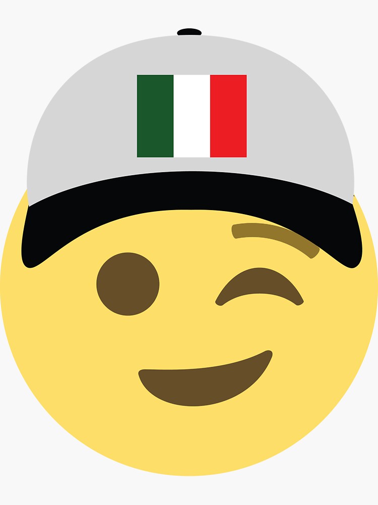 "Italy Emoji Wink Baseball Hat " Sticker for Sale by worldofprints ...