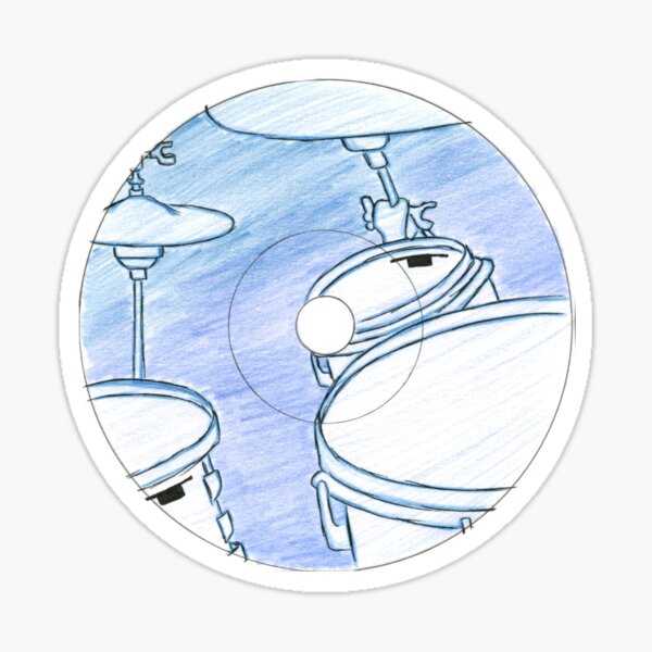 "Musical Drum Set Percussion Instrument" Sticker by maddhaus | Redbubble
