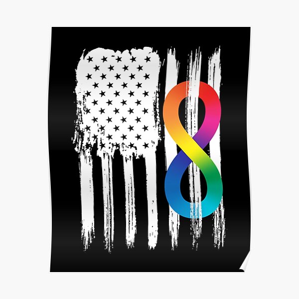 "Rainbow Infinity Symbol With American Flag" Poster by Sthyouneed ...