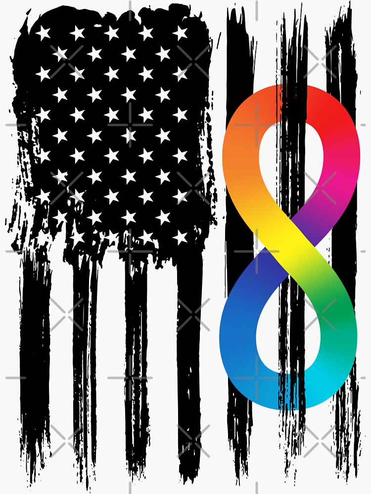 "Rainbow Infinity Symbol With American Flag" Sticker by Sthyouneed ...