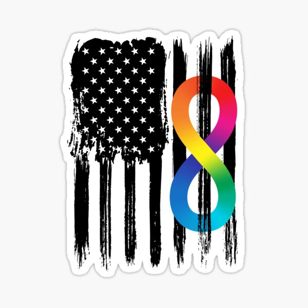 "Rainbow Infinity Symbol With American Flag" Sticker by Sthyouneed ...