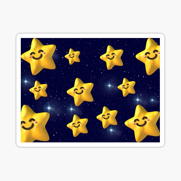 "Cute Smiling Gold Stars Pattern(Funny)" Sticker by pallemanu | Redbubble