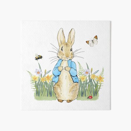"Peter Rabbit & Spring Flowers" Art Board Print by AVArtDecor | Redbubble