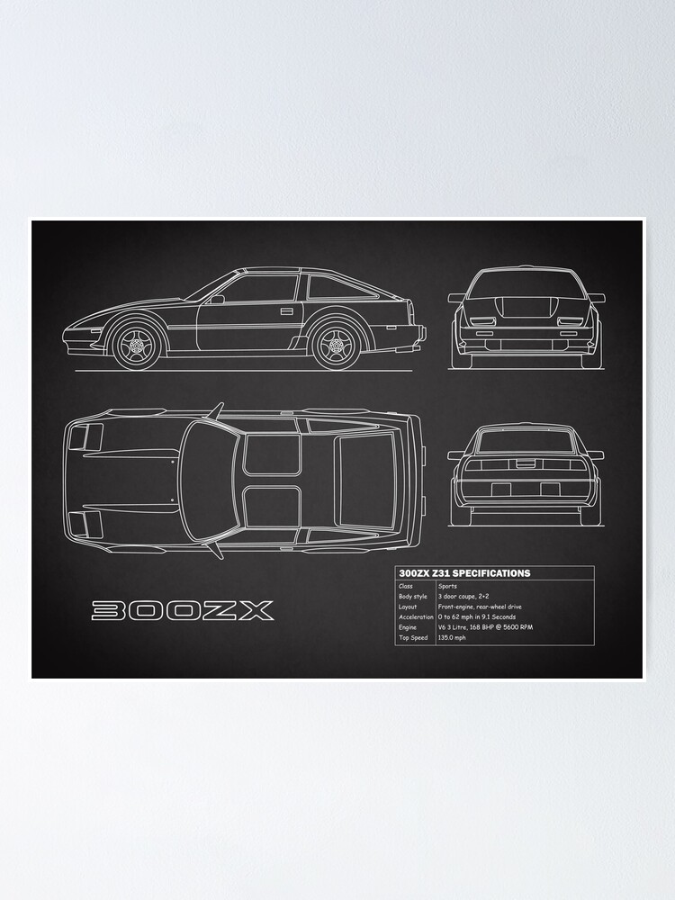 "The 300ZX Z31 Blueprint" Poster for Sale by rogue-design | Redbubble