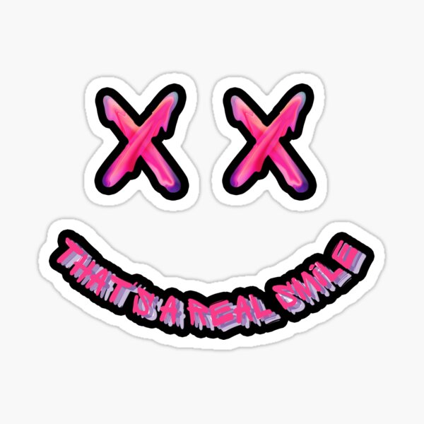 " xx smiley face, that's not a real smile" Sticker by artidesgn | Redbubble