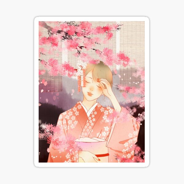 Sakura Yukata Vinyl Sticker Paper Stickers, Labels & Tags etna.com.pe