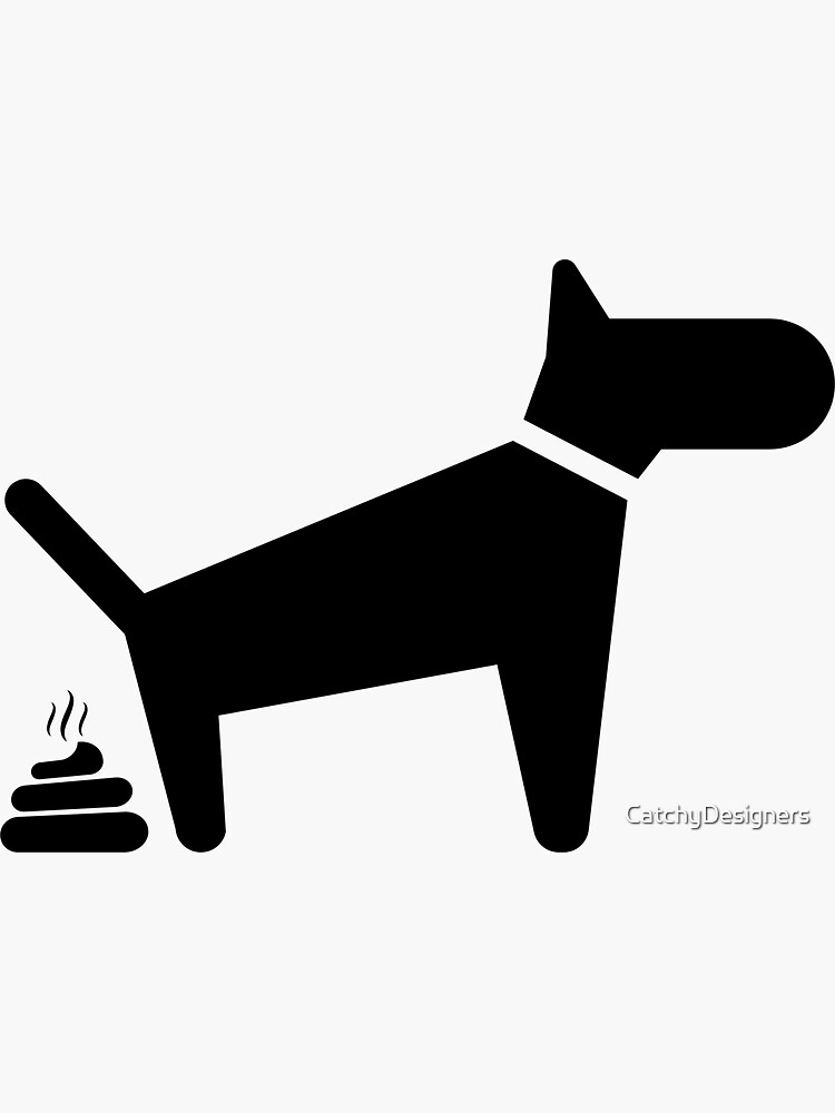 "Dogs Pooping" Sticker by CatchyDesigners | Redbubble