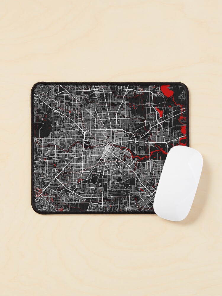 "Houston City Map of the United States - Oriental" Mouse Pad for Sale ...