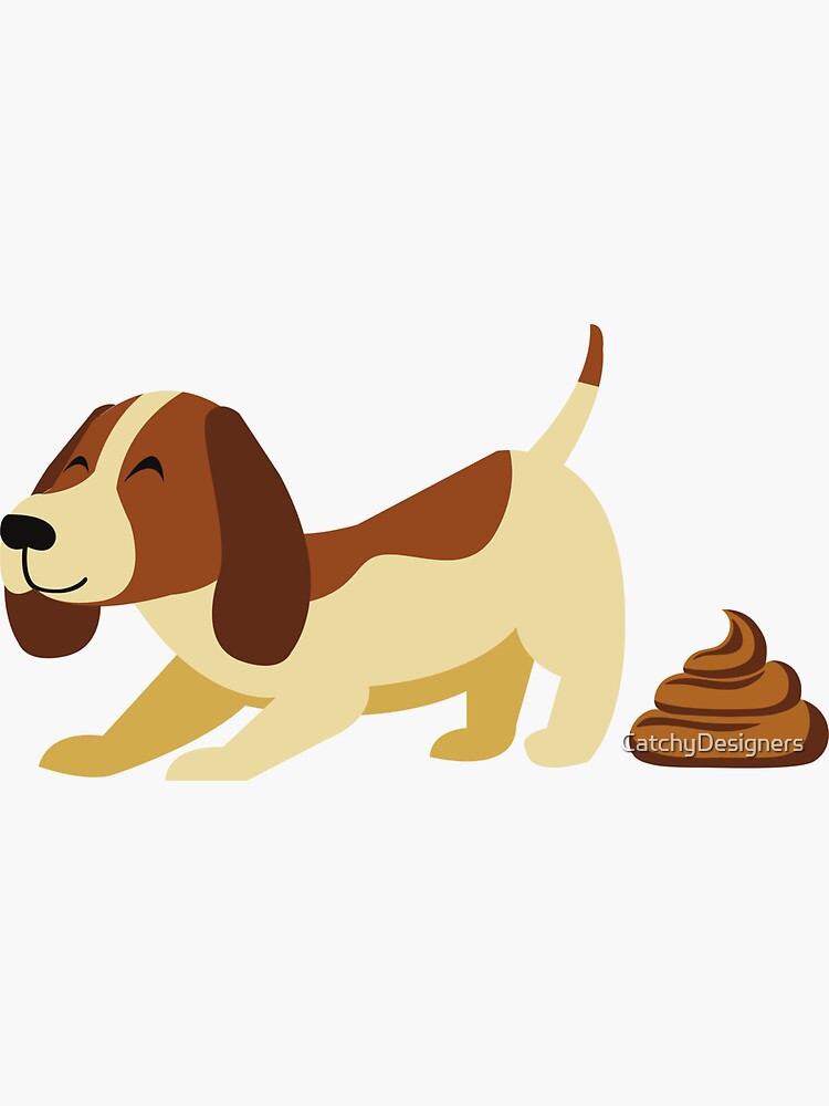 "Dogs Pooping" Sticker by CatchyDesigners | Redbubble