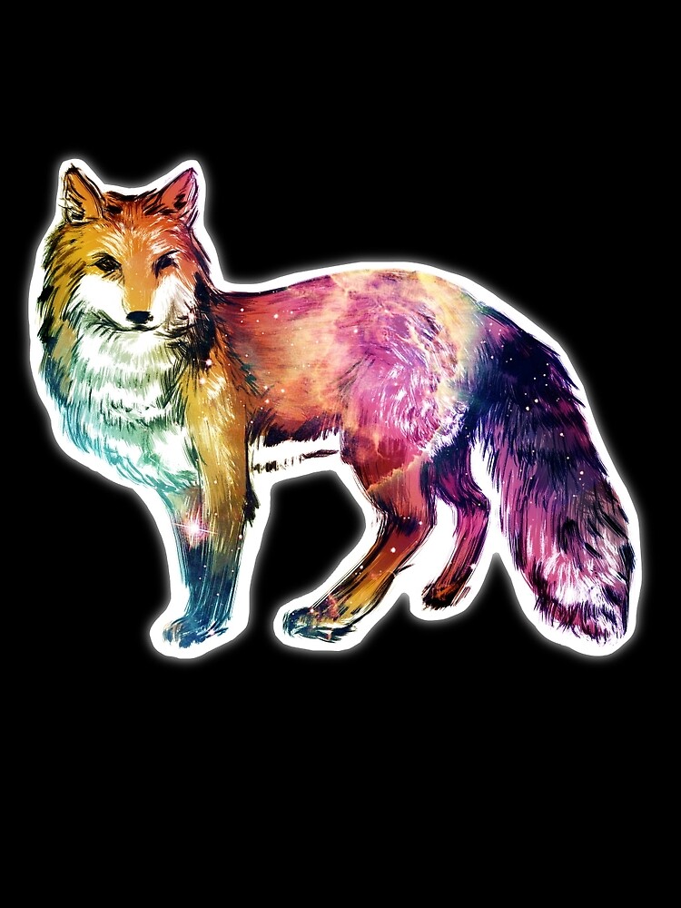 "Astral Fox (Black Background)" Drawstring Bag for Sale by ...