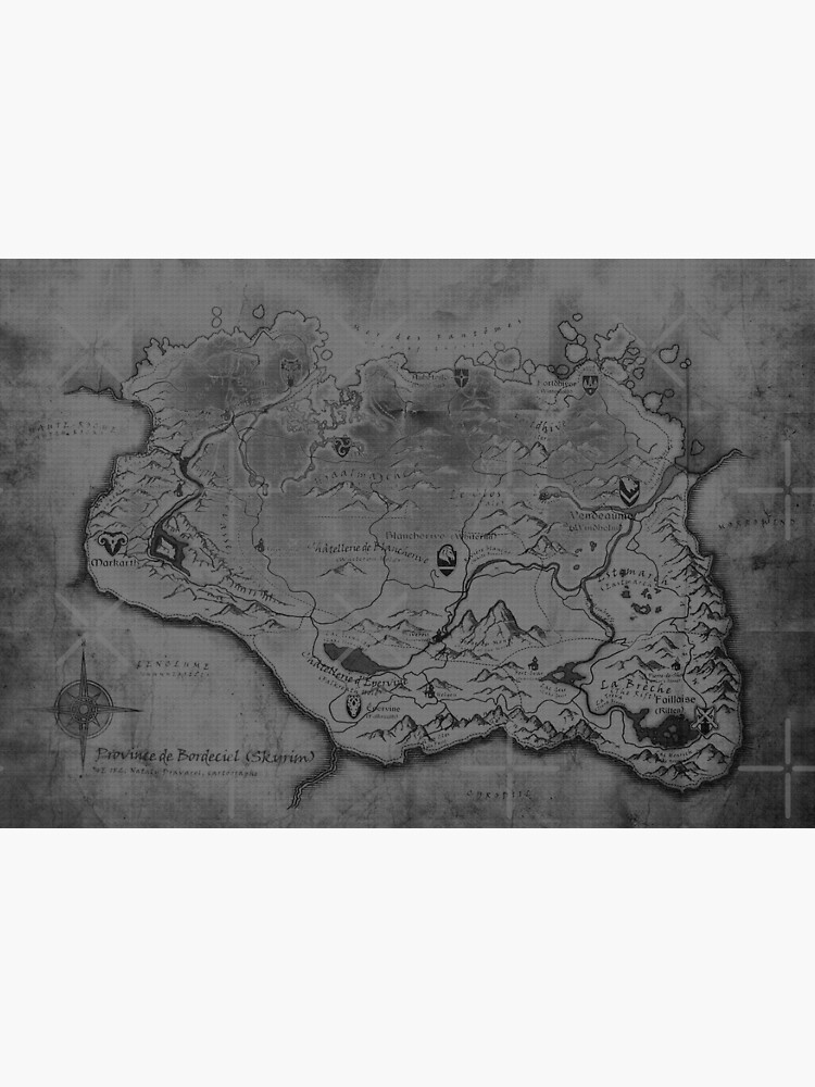 The Elder Scrolls V: Skyrim Map Premium Matte Vertical Poster sold by ...