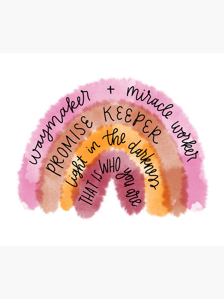 "Waymaker rainbow" Sticker by erickaraem | Redbubble