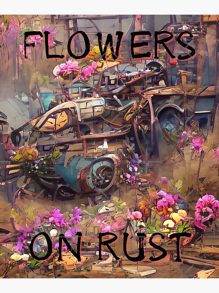 "Flowers on Rust, Colorful Algoart" Poster for Sale by TheFatMinion ...