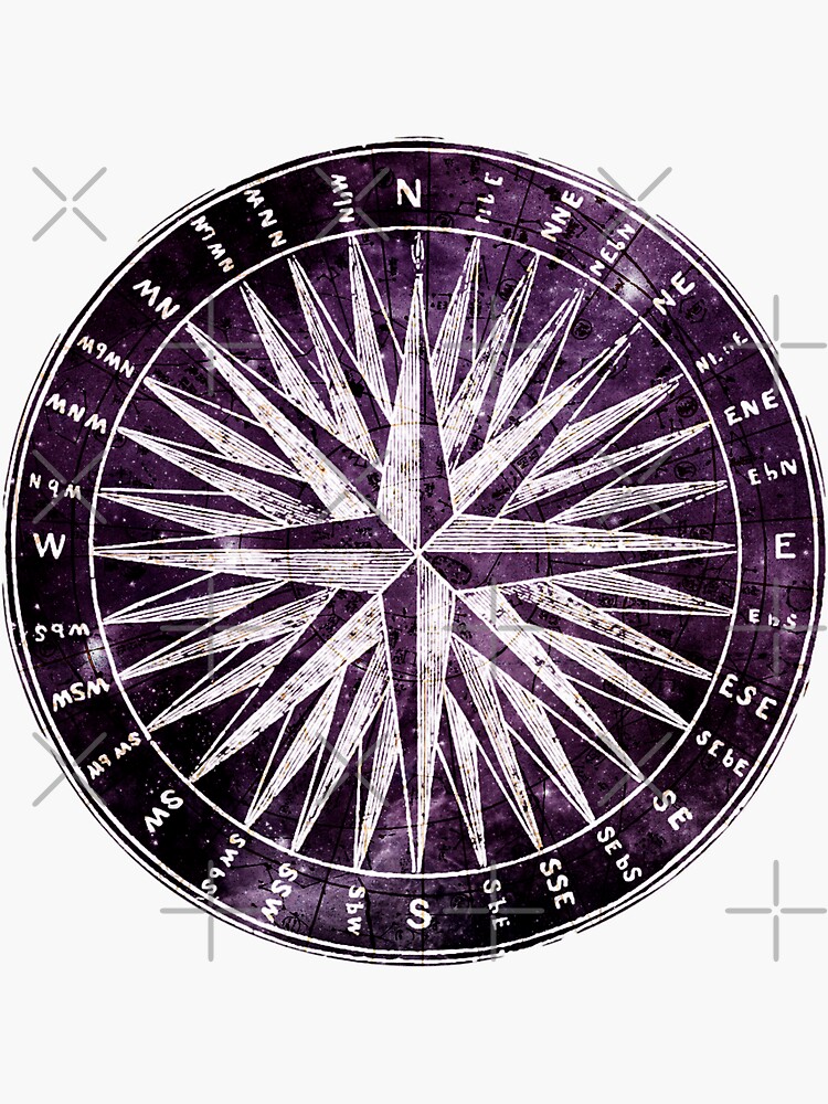 "Midnight Purple Astral Compass" Sticker by LakestoForestCo | Redbubble