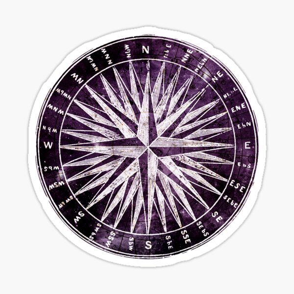 "Midnight Purple Astral Compass" Sticker by LakestoForestCo | Redbubble