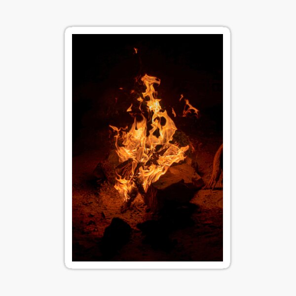 "Digital burning Fire camp " Sticker by Fasharts | Redbubble