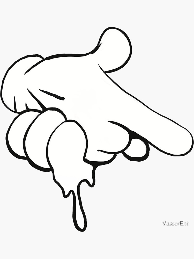 "Cartoon gun hand" Sticker by VassorEnt | Redbubble