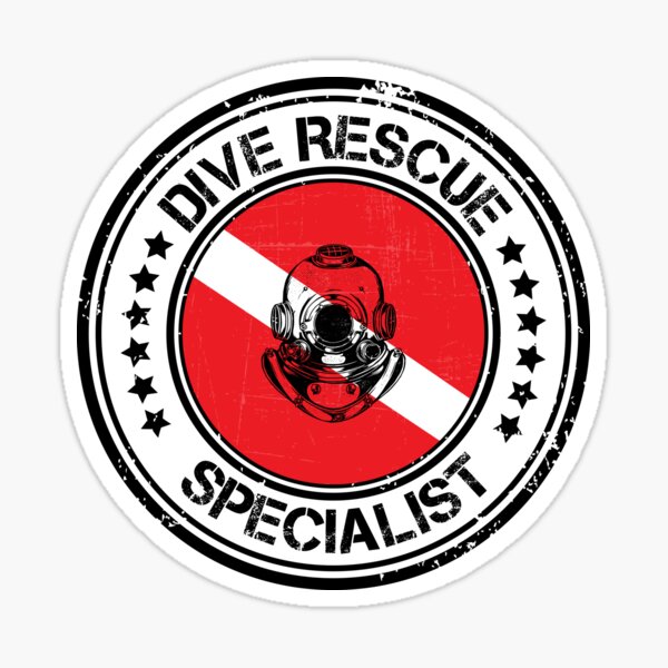 "Rescue Diver Specialist Distressed" Sticker by NoahRich | Redbubble