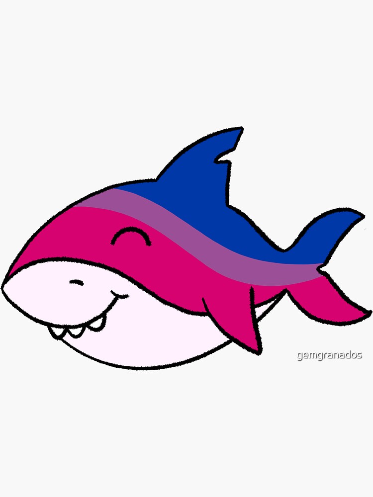 "Bisexual Shark" Sticker by gemgranados | Redbubble