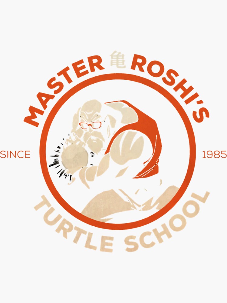 Pegatina «ESCUELA DE TORTUGAS DEL MAESTRO ROSHI Imprescindible.» de ...