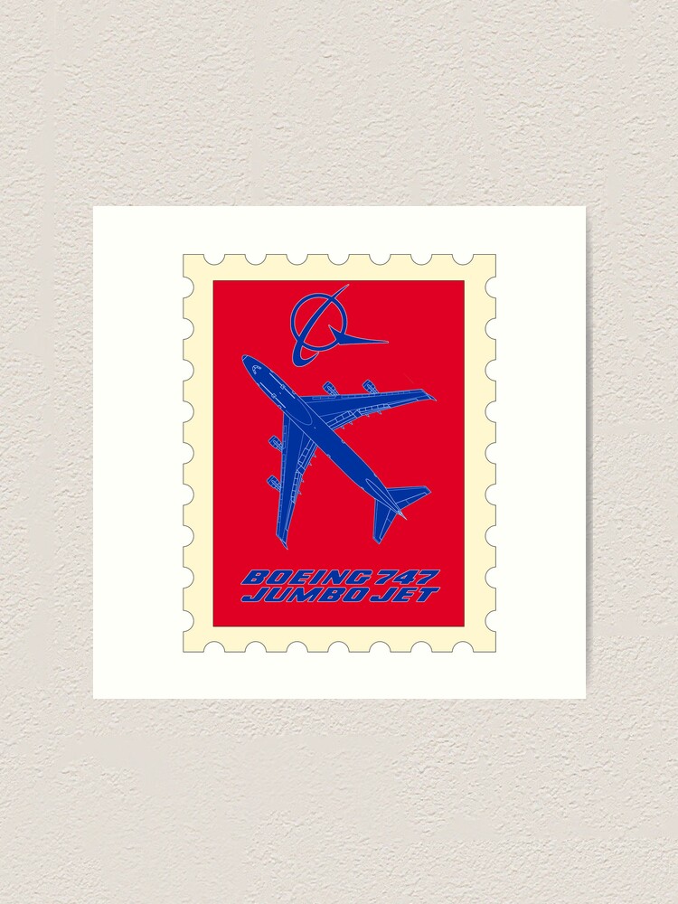 "Boeing 747 Jumbo Jet Postage Stamp" Art Print for Sale by Zephyrus ...