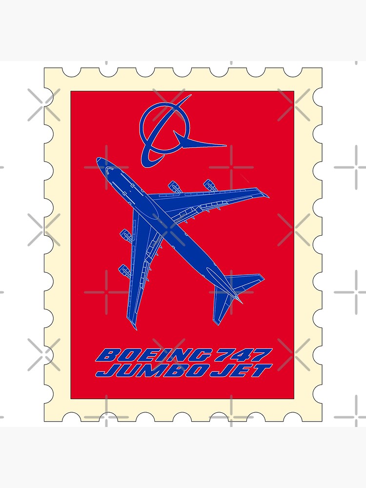 "Boeing 747 Jumbo Jet Postage Stamp" Art Print for Sale by Zephyrus ...