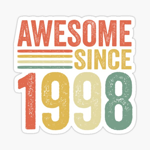 "Awesome Since 1998 24th Birthday Retro" Sticker by adilmtq1 | Redbubble