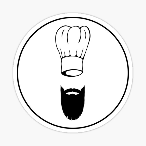 "B'Chin Beards - Chef Hat" Sticker by BChinBeards | Redbubble