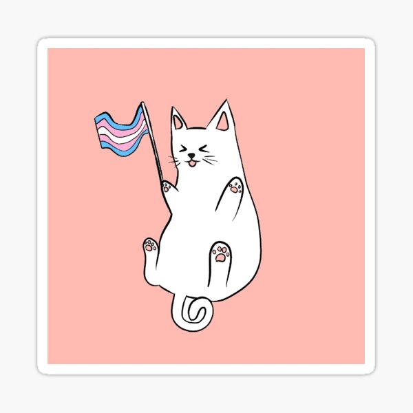 "Transexual pride cute cat" Sticker by SekineLuka | Redbubble
