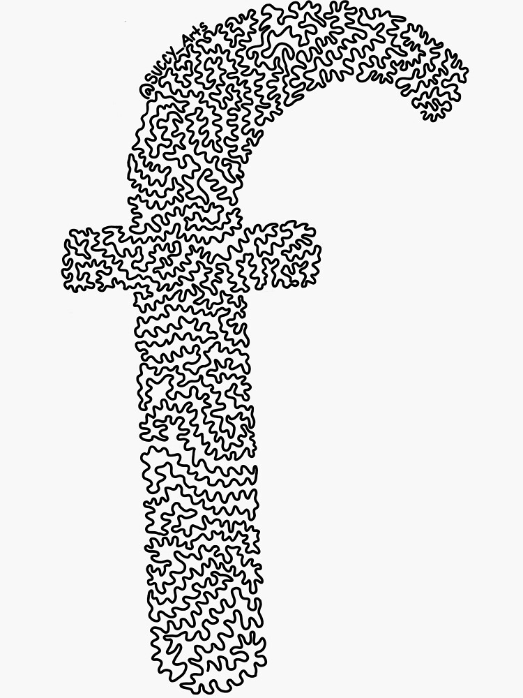 "single line letter F in black " Sticker by succy-arts | Redbubble
