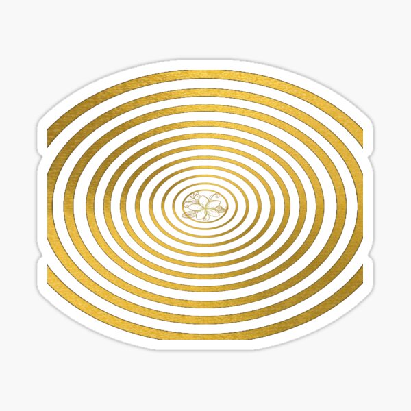 "optical illustration gold color" Sticker by JENNEFTRUST | Redbubble